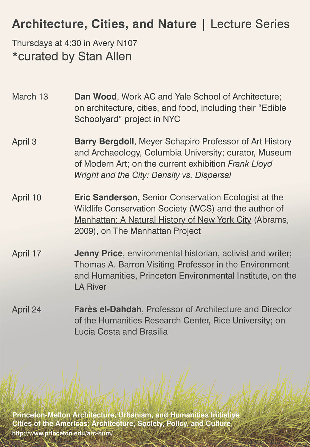Get Lectured: Princeton-Mellon Initiative, Spring '14 | News | Archinect