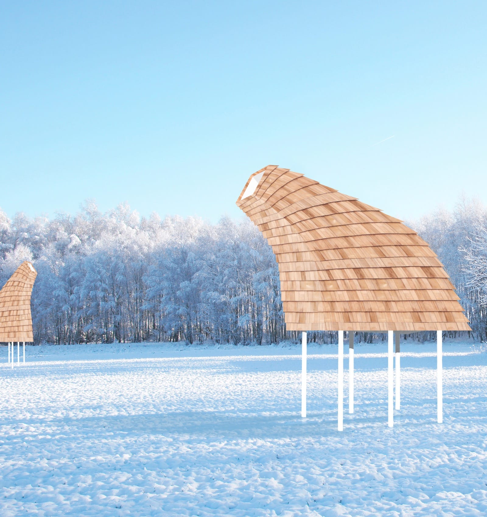 Winning designs of the 2020 Warming Huts competition in Winnipeg