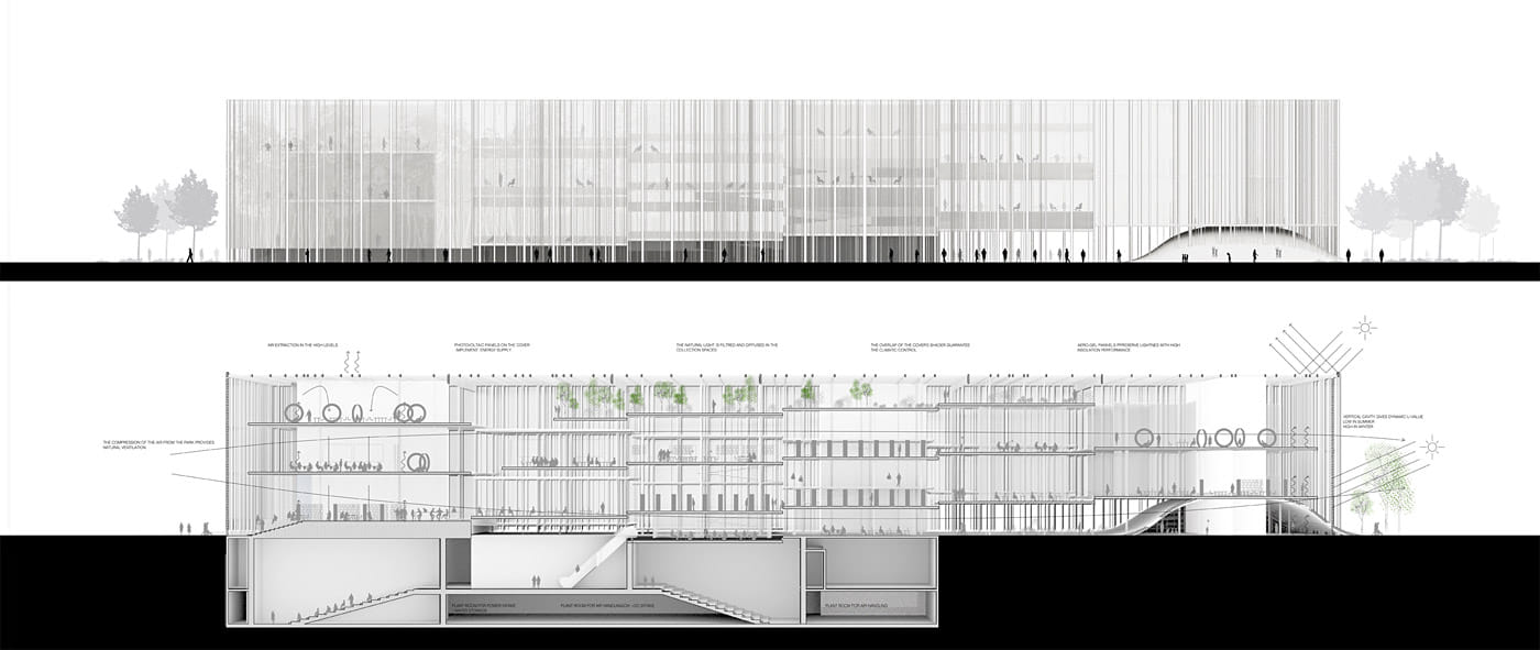 Helsinki Central Library Entry by MenoMenoPiu Architects