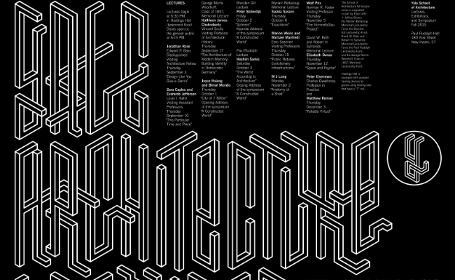Get Lectured: Yale, Fall '15 | News | Archinect