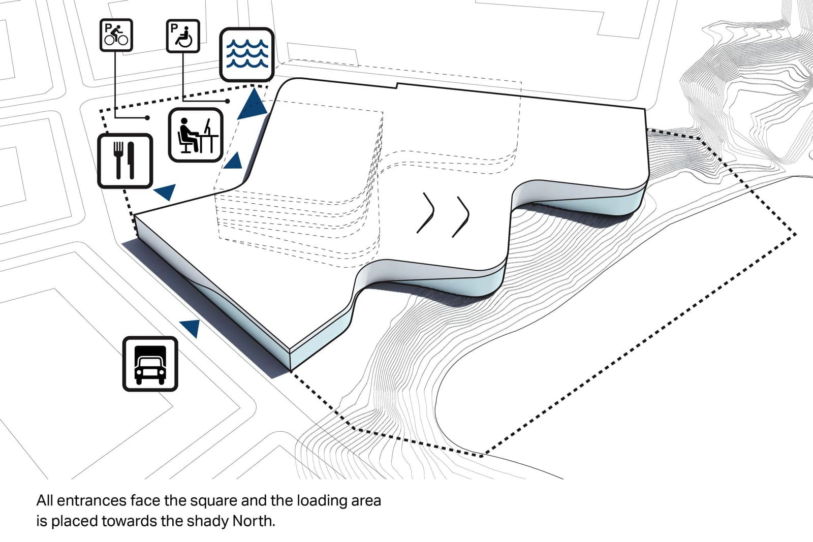 A closer look: 3XN's winning scheme for a new aquatic center in Sweden