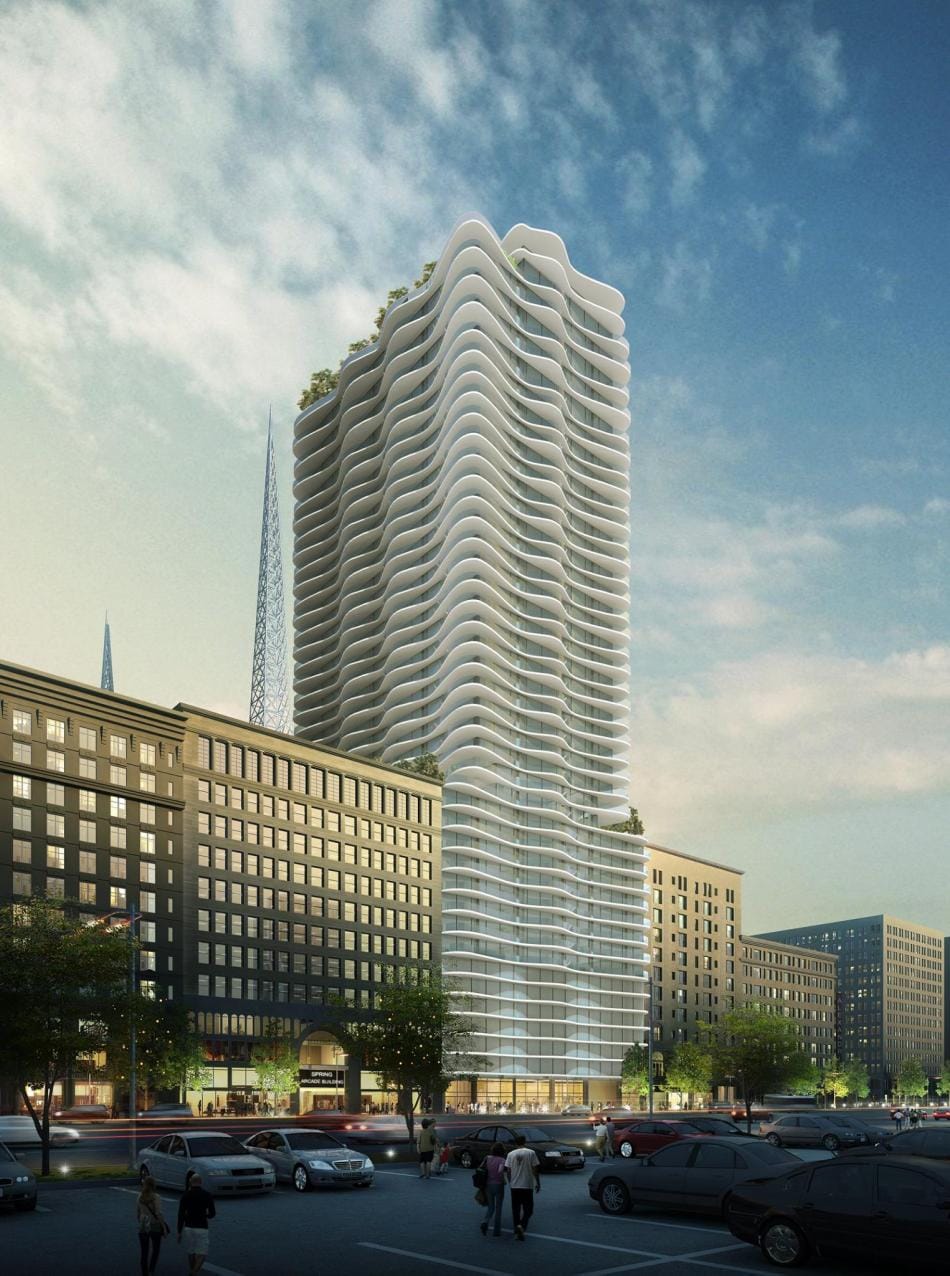 Steinberg Architects proposes wavy white 40-story residential tower for ...
