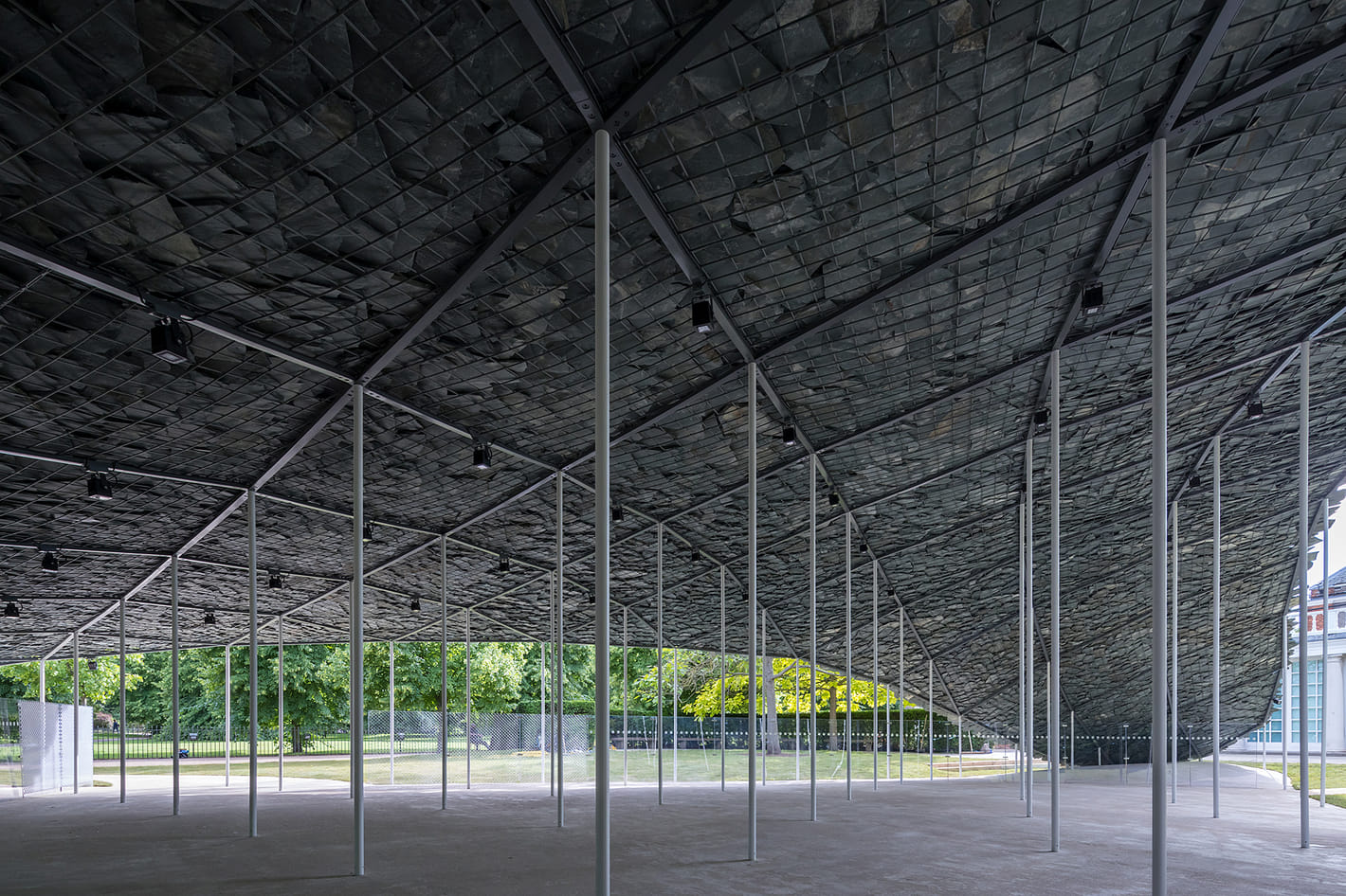 The 2019 Serpentine Pavilion, a floating slate landscape designed by ...