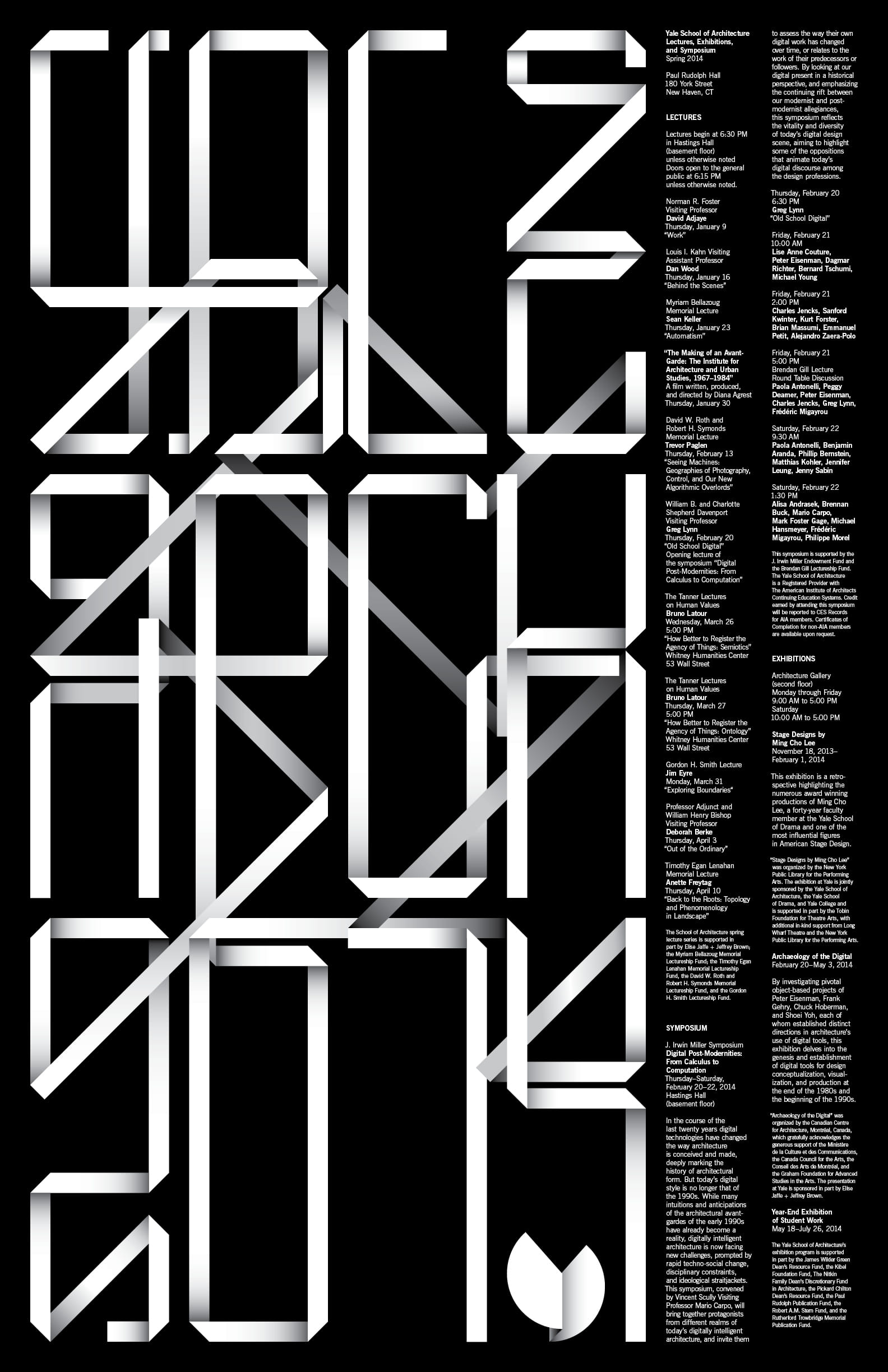 Get Lectured: Yale, Spring '14 | News | Archinect