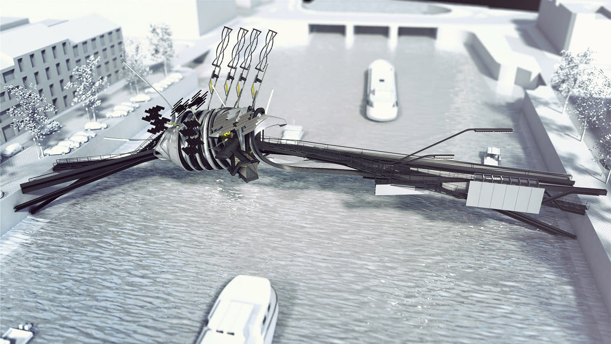 Amsterdam Iconic Pedestrian Bridge Entry by Yaohua Wang Architecture ...